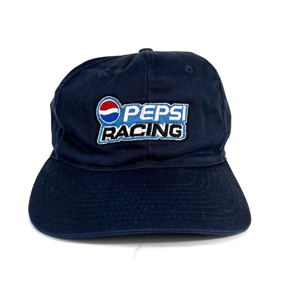 Pepsi | Accessories | Vintage 9s Pepsi Racing Navy Blue Embroidered Logo Snapback Hat Adjustable ...